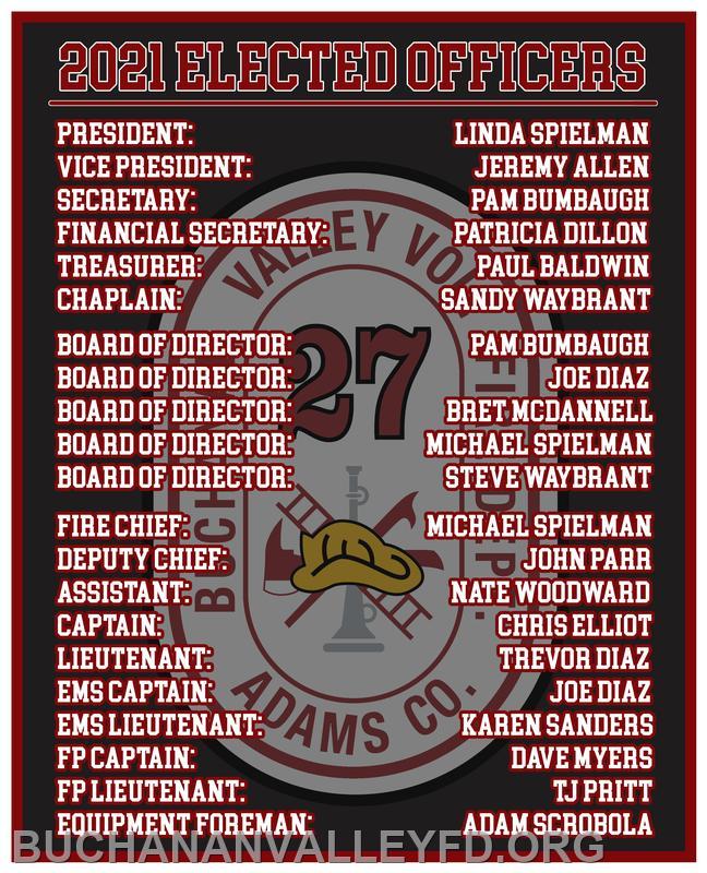 2021 BVFD Officers Elected - Buchanan Valley Fire Department