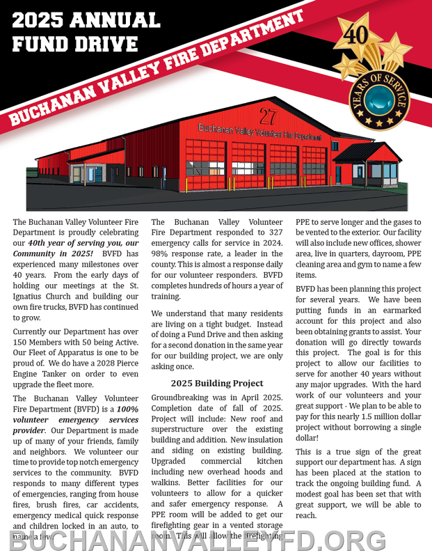 2025 Fund Drive - Buchanan Valley Fire Department